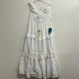 Dresses | True Destinations Resort Wear Sheer Tassles Tiered Dress ...